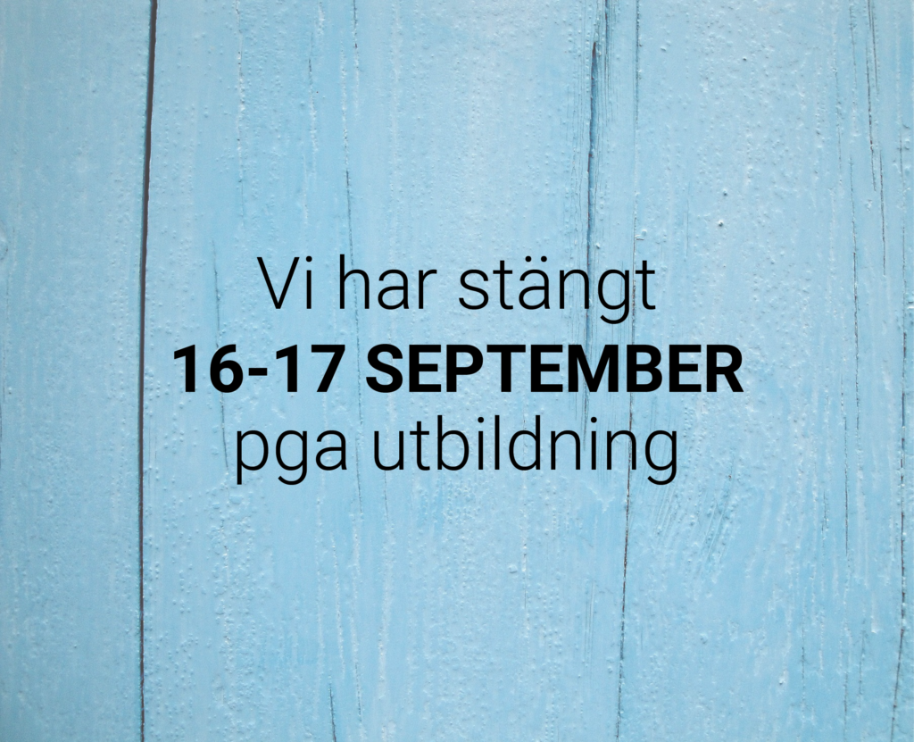 Stängt 16 17 September Amlovs